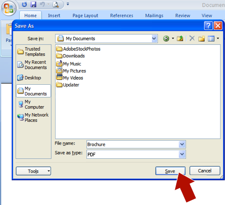 Creating a PDF file using Microsoft Word | Design and Print Services